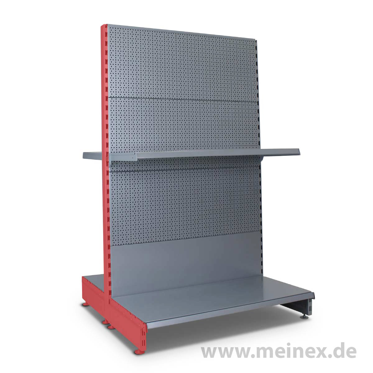Gondelregal von Tegometall mit Lochrückwand und 1 Fachboden ...